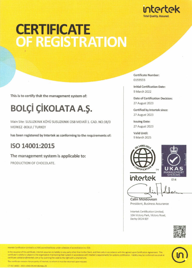 Sertifikalarımız - Bolçi